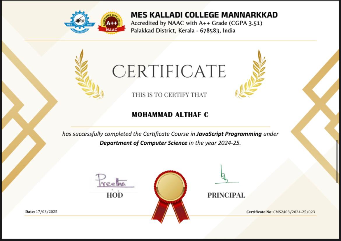 Mohammad Althaf | Portfolio